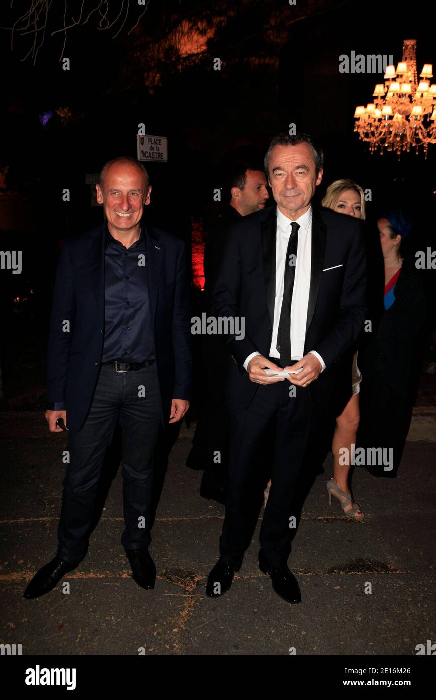 Jean-Michel Apathie and Michel Denisot arriving to the Canal Plus party ...