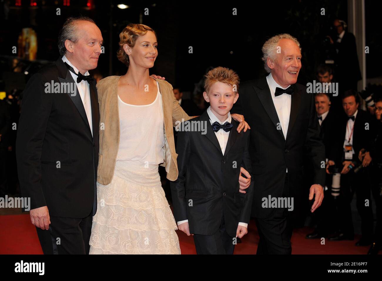 (L-R) Luc Dardenne, Cecile de France, Thomas Doret and Jean-Pierre ...
