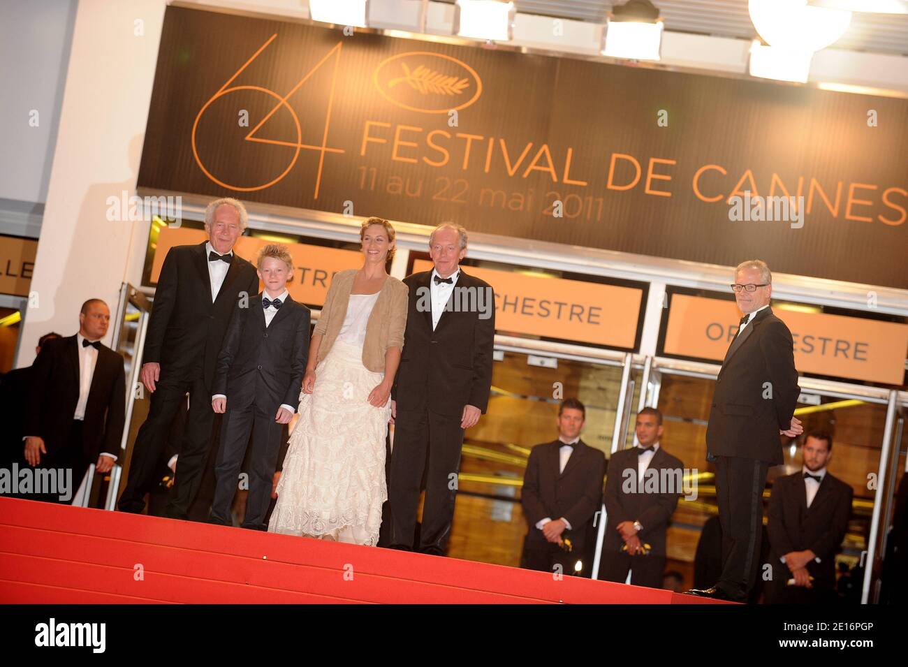 (L-R) Luc Dardenne, Cecile de France, Thomas Doret and Jean-Pierre ...