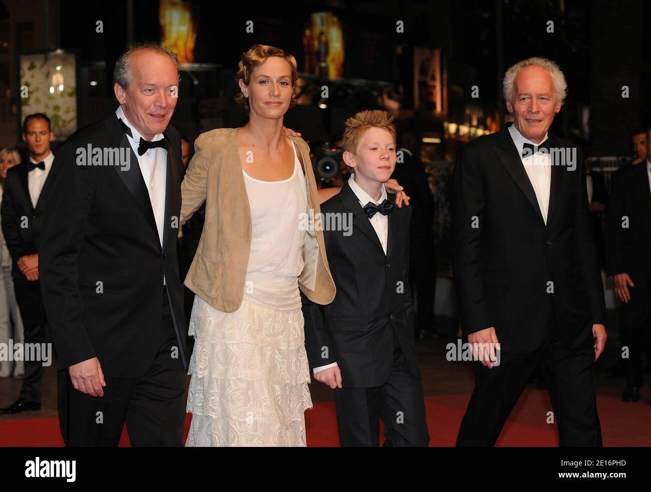 (L-R) Luc Dardenne, Cecile de France, Thomas Doret and Jean-Pierre ...