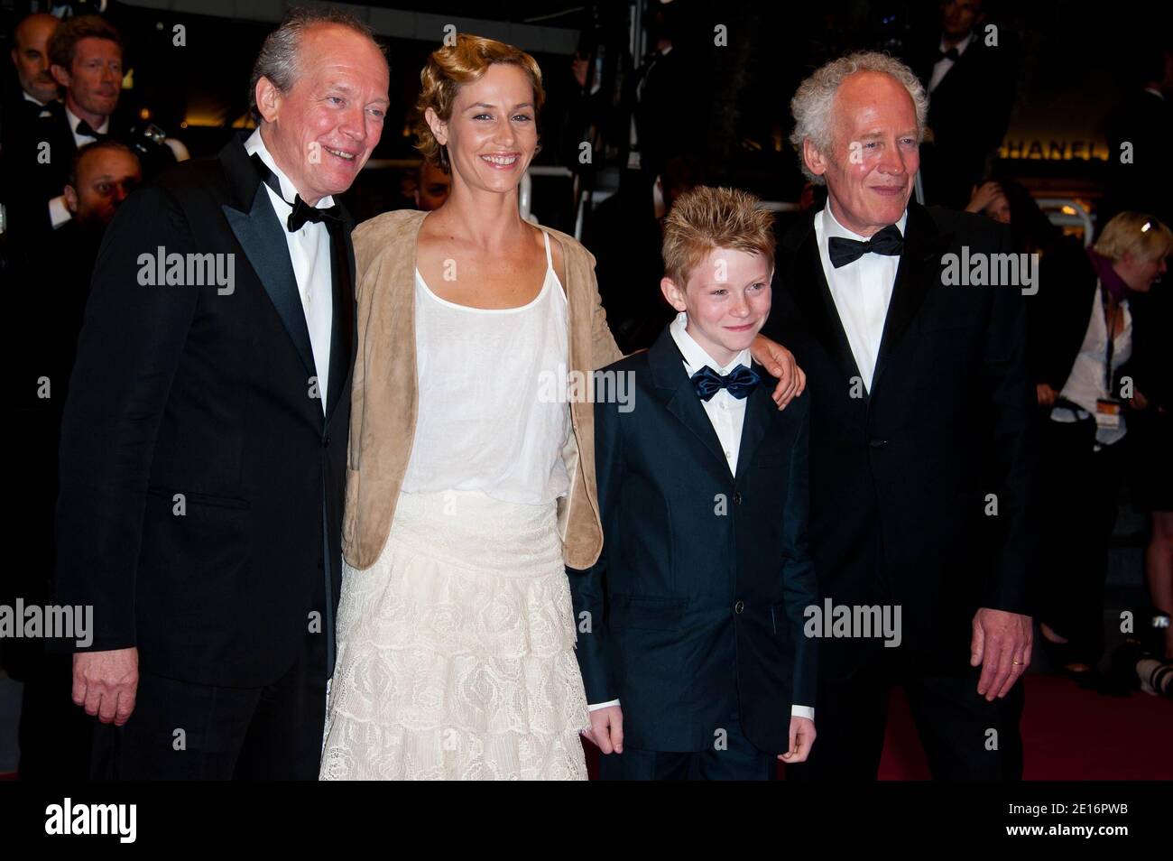 (L-R) Luc Dardenne, Cecile de France, Thomas Doret and Jean-Pierre ...