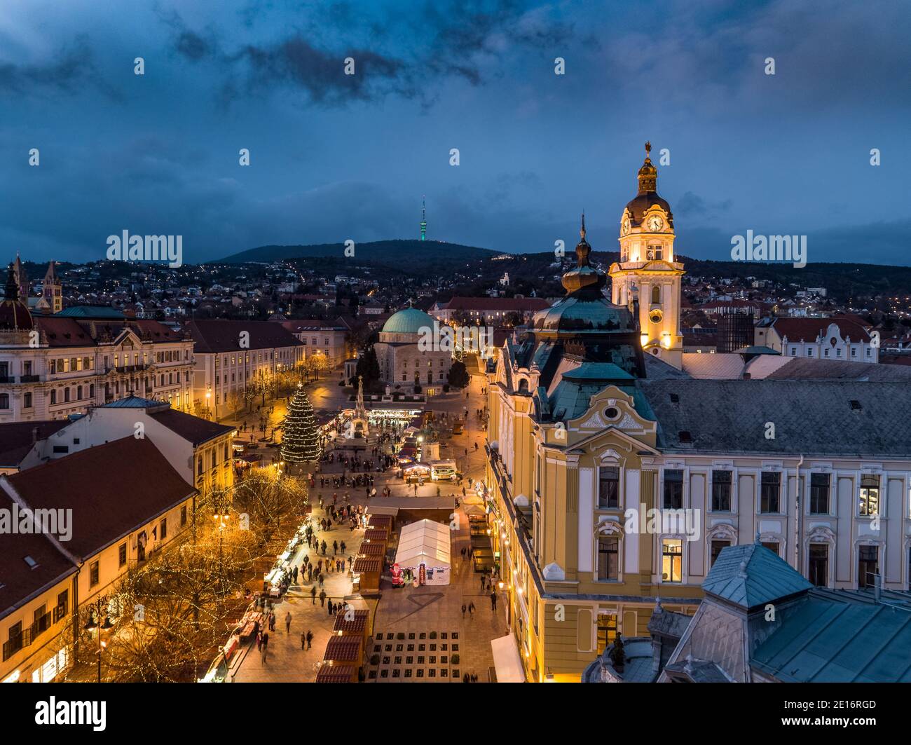 Aerial photo of Advent in Pecs, Hungary Stock Photo - Alamy