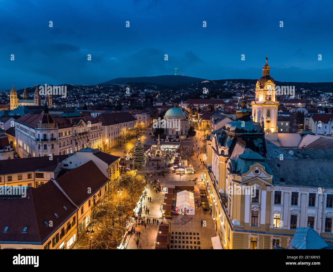 Aerial photo of Advent in Pecs, Hungary Stock Photo - Alamy