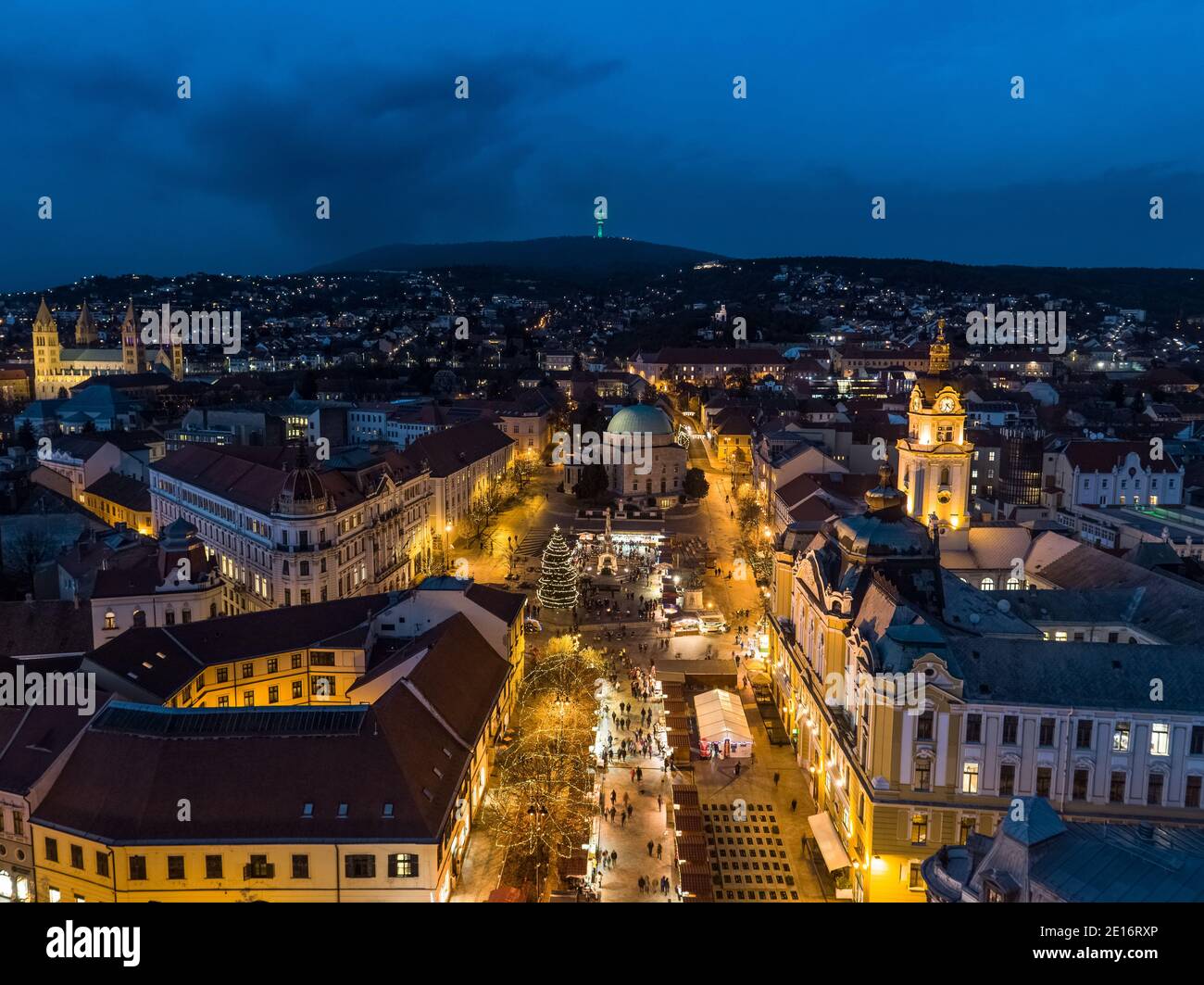 Aerial photo of Advent in Pecs, Hungary Stock Photo - Alamy
