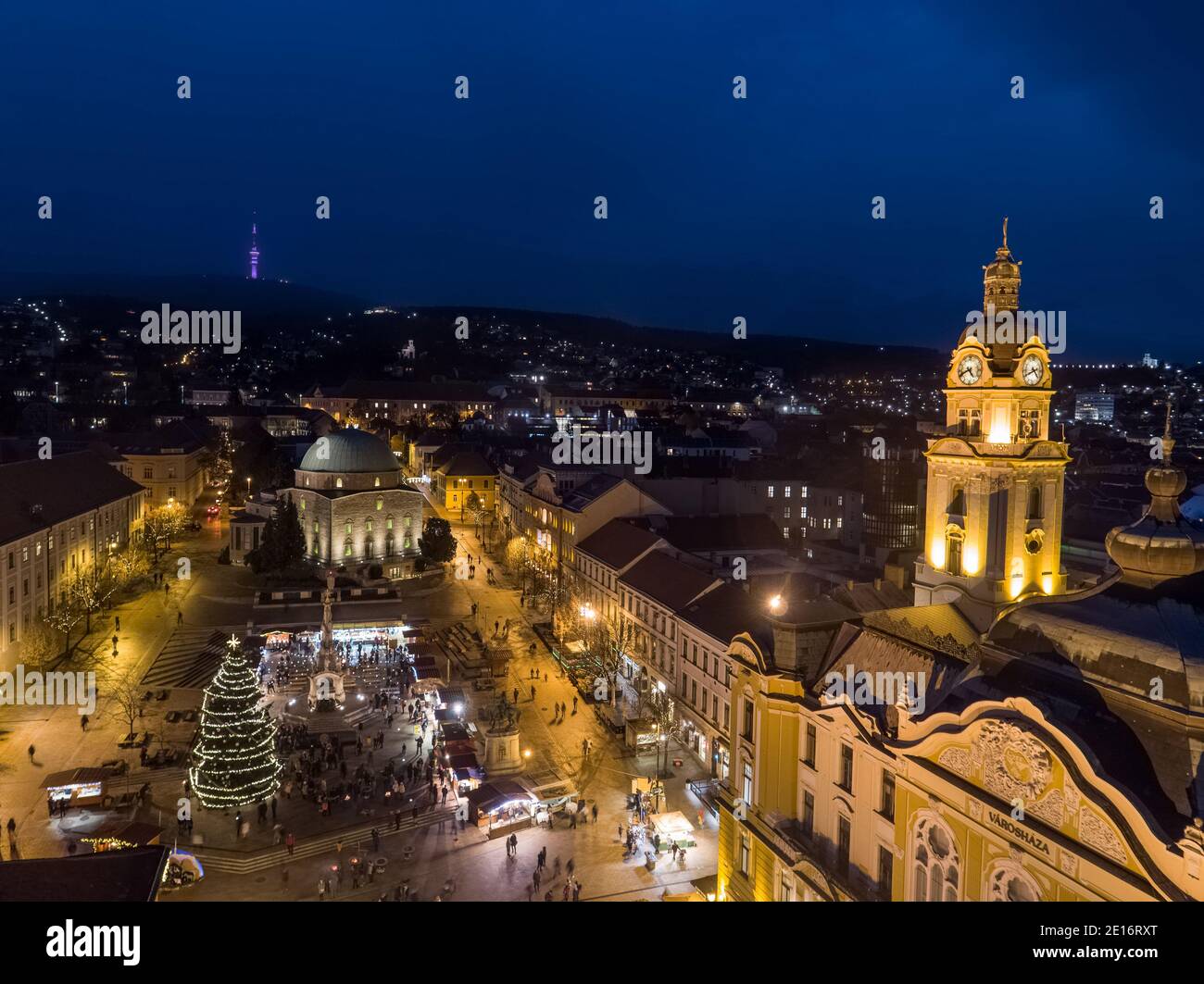 Aerial photo of Advent in Pecs, Hungary Stock Photo - Alamy
