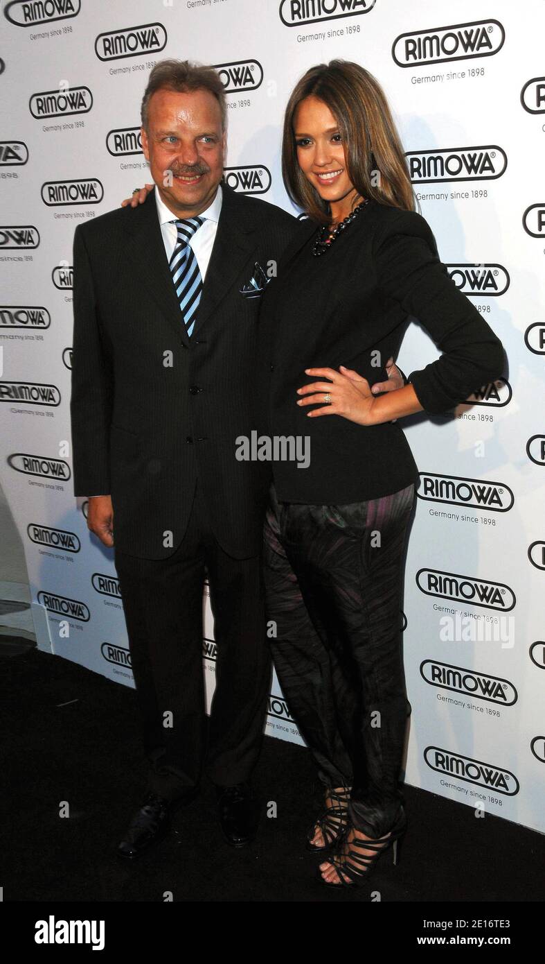 Dieter Morszeck and Jessica Alba arriving for the 'RIMOWA's New Rodeo ...
