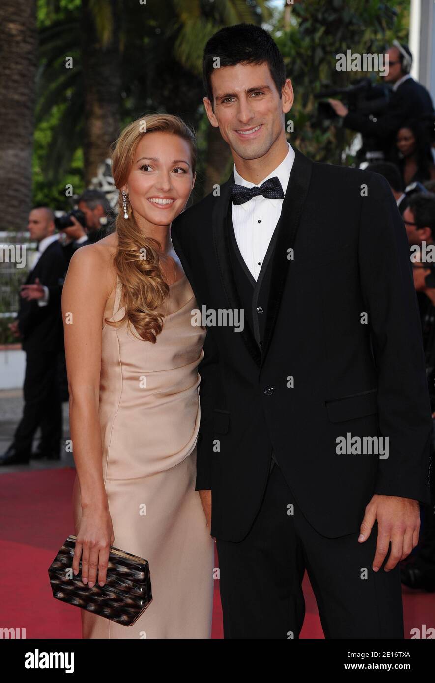 Novak Djokovic and Jelena Ristic arriving for the screening of the film ...