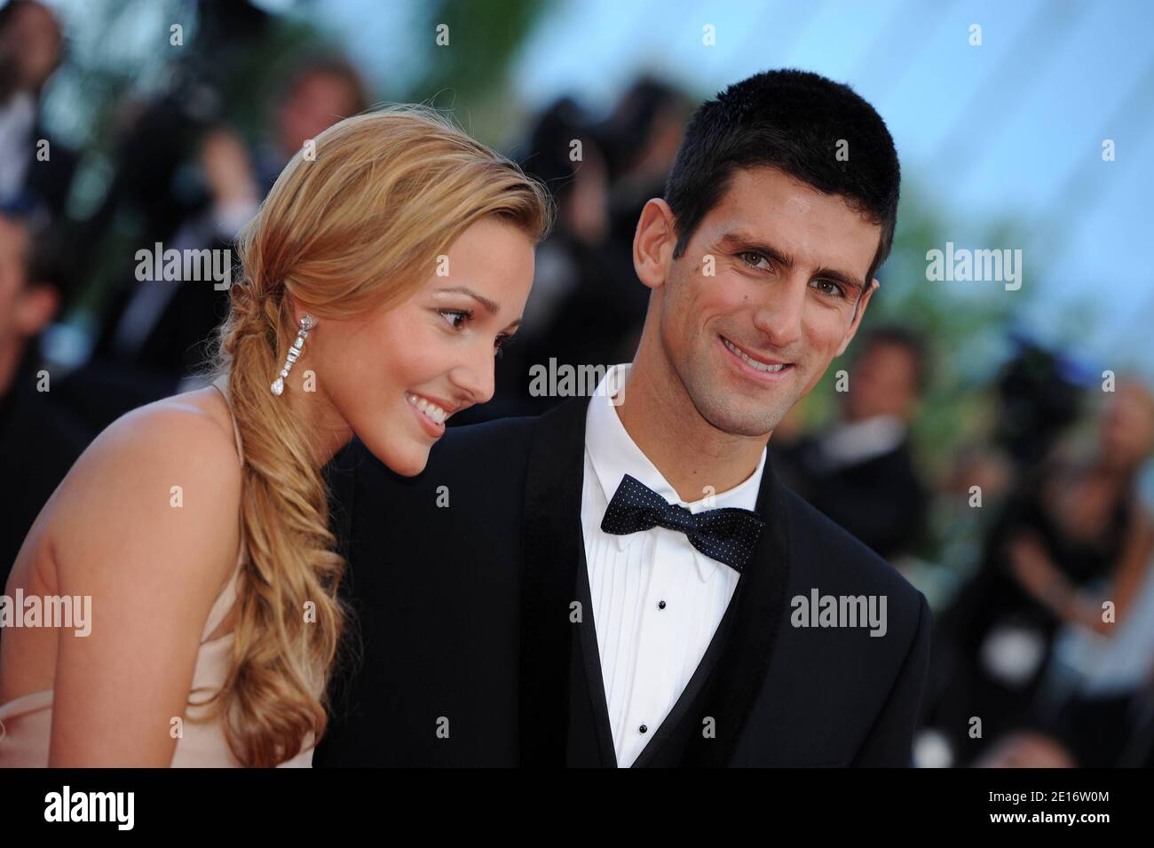 Novak Djokovic and Jelena Ristic arriving for the screening of the film ...