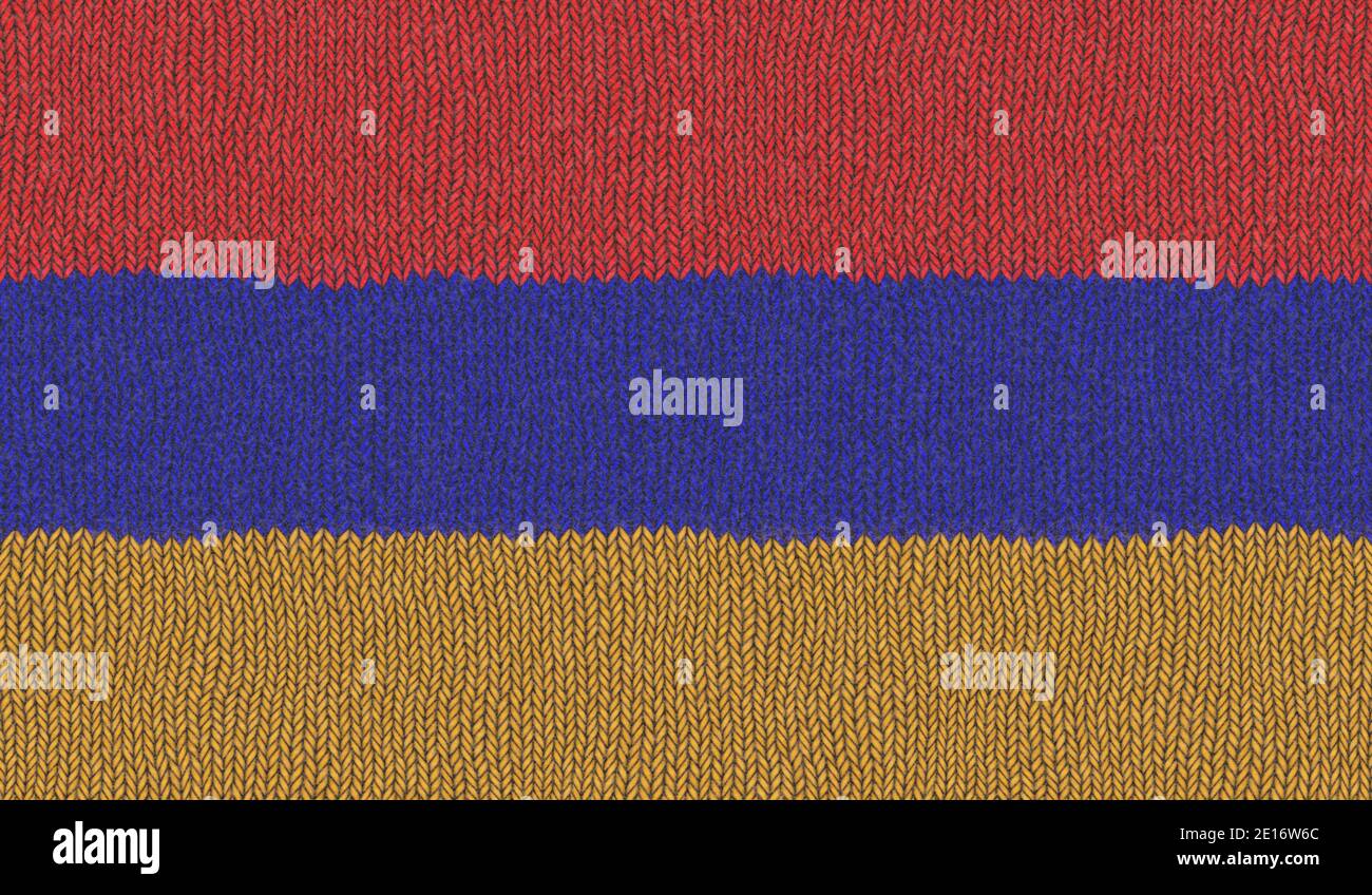 Illustration of a Knitted Flag of Armenia Stock Photo - Alamy