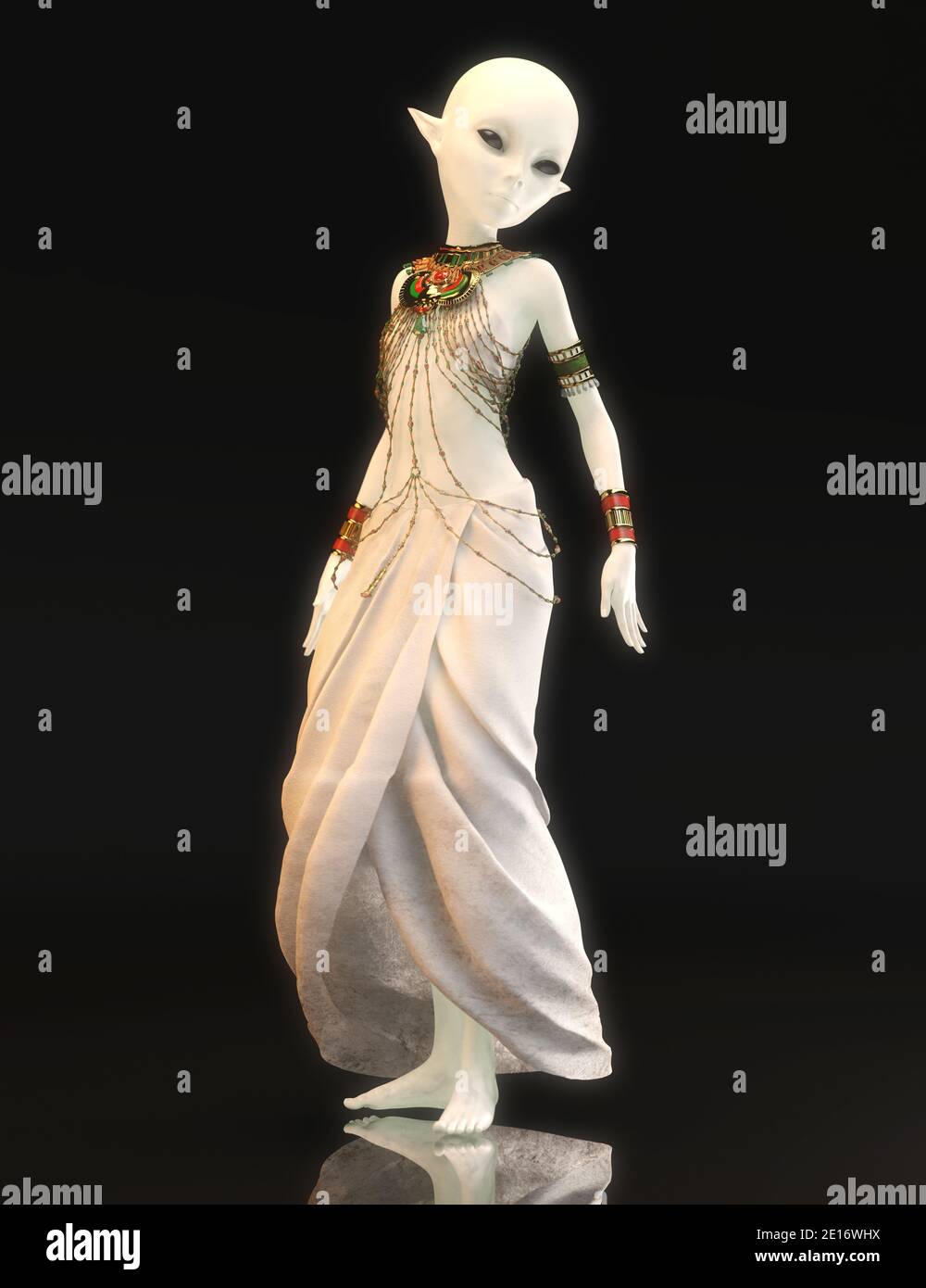 3D Illustration Of A Female Alien Stock Photo - Alamy