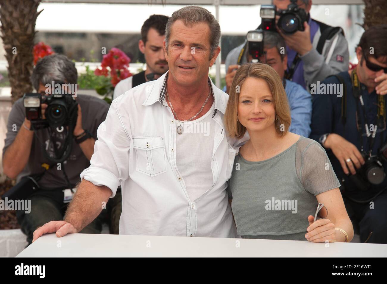 Jodie Foster and Mel Gibson at a photocall for the film 'The Beaver ...
