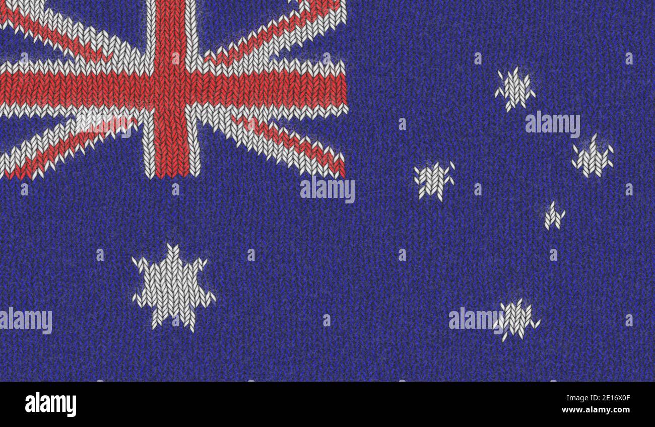 Illustration of a Knitted Flag of Australia Stock Photo - Alamy