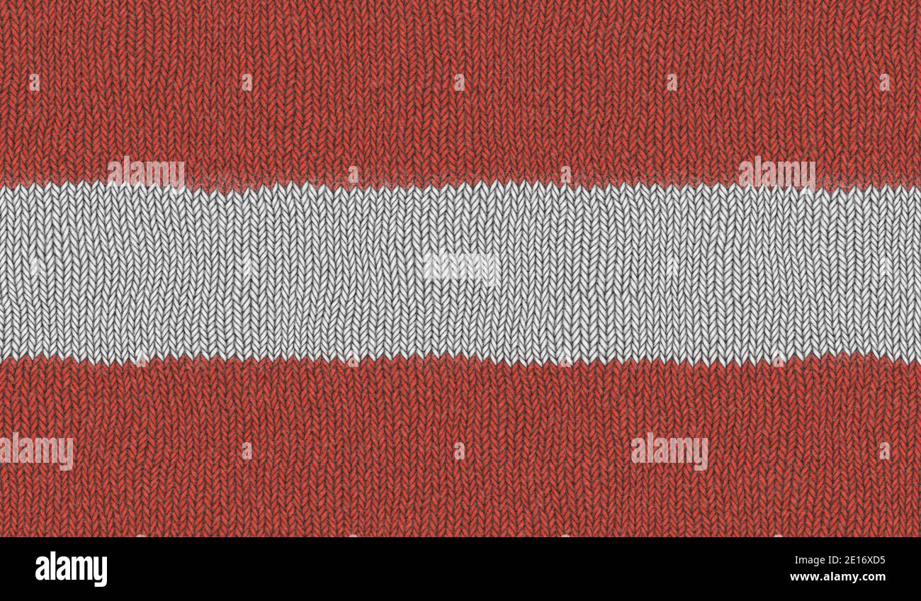 Illustration of a Knitted Flag of Austria Stock Photo - Alamy