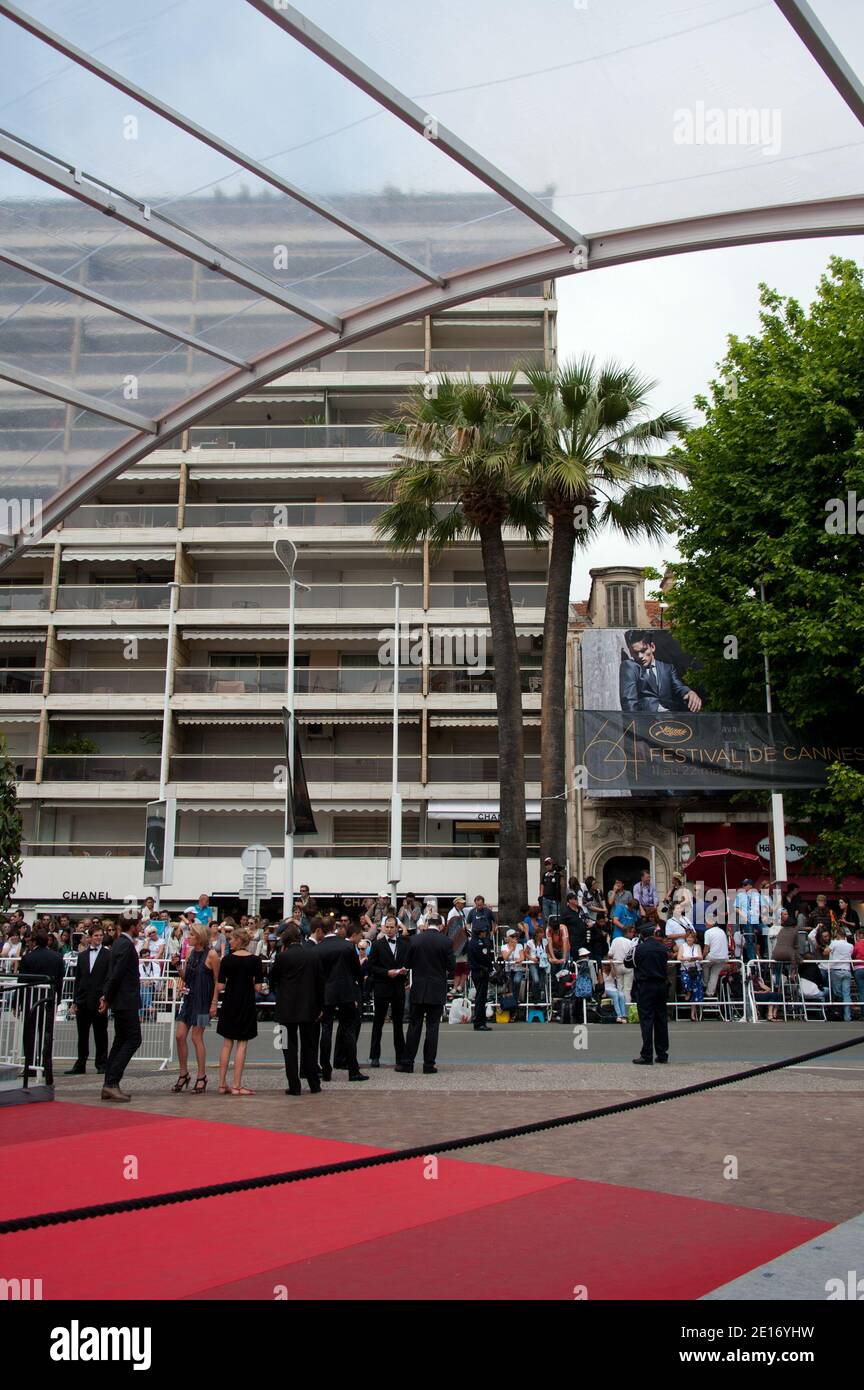 View of the red carpet steps taken by the celebrities to enter the ...