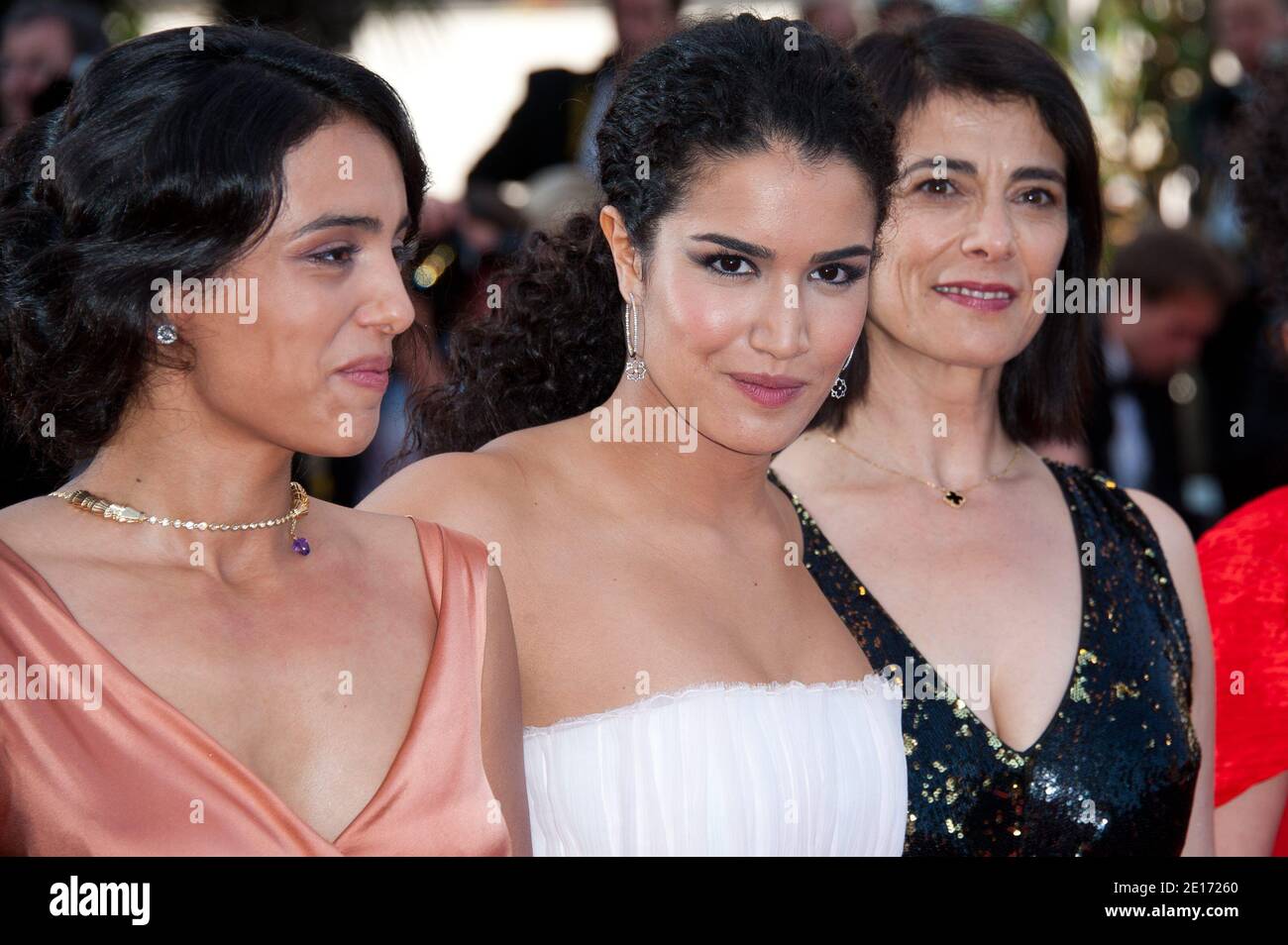 Hafsia Herzi, Sabrina Ouazani and Hiam Abbas arriving for the screening ...