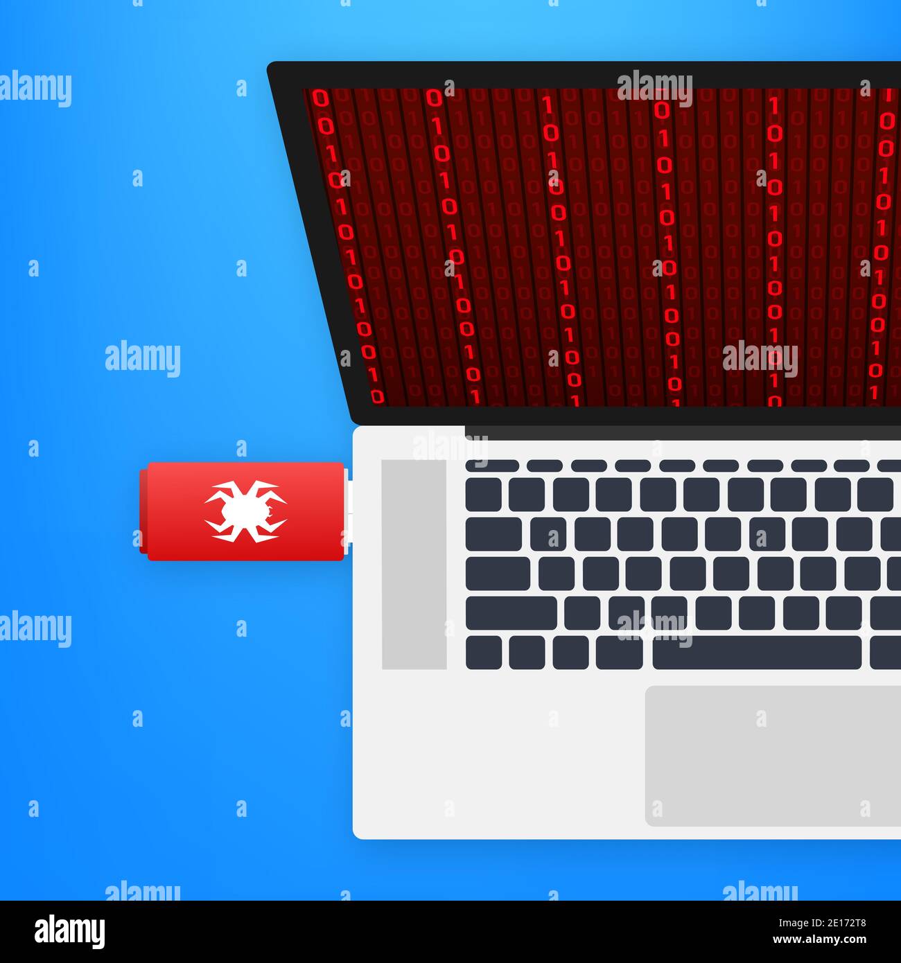 Computer virus on usb flash card. Virus protection. Vector stock ...