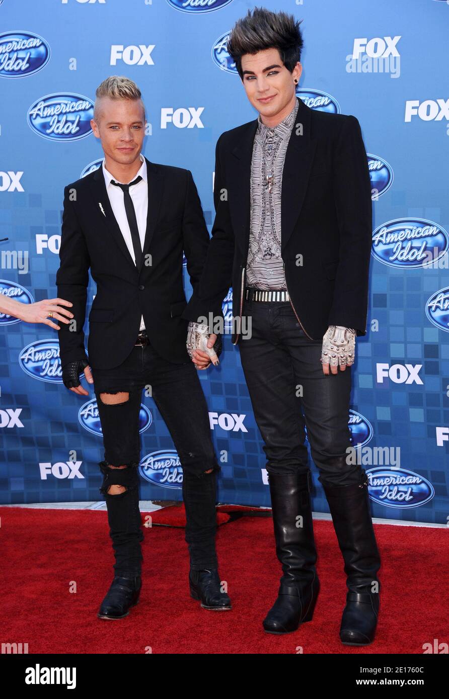 Adam Lambert attends the 2011 American Idol Finale at the Nokia Theatre ...