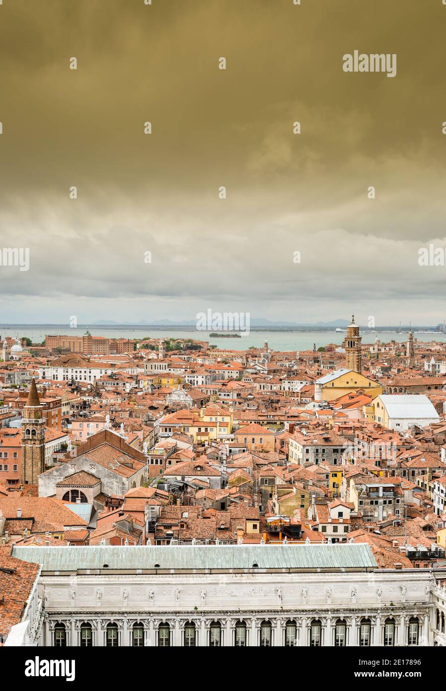 Bird eye view of Venice from San Marco bell tower, Italy Stock Photo ...