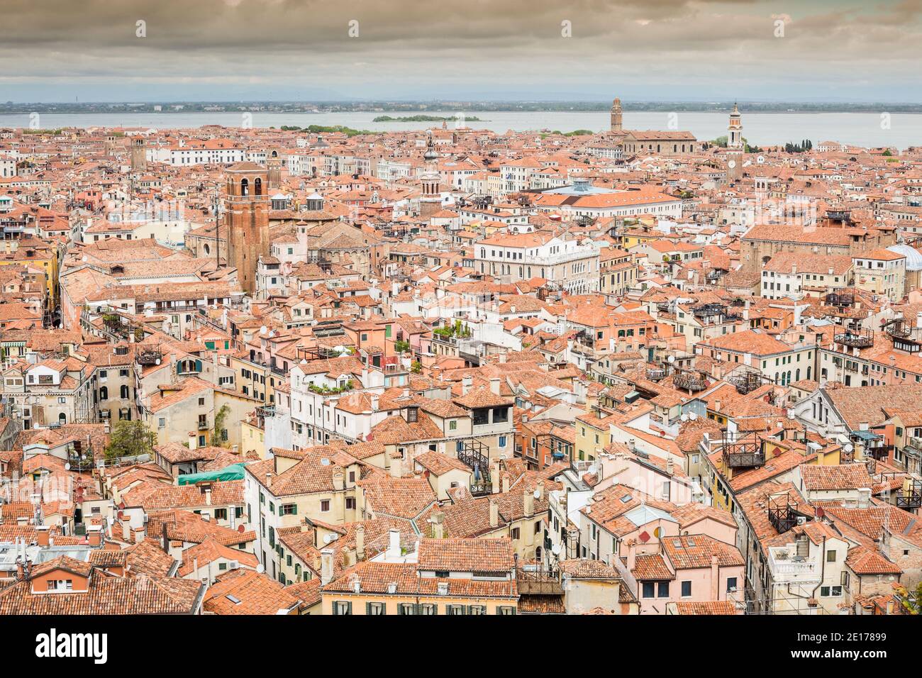 Bird eye view of Venice from San Marco bell tower, Italy Stock Photo ...