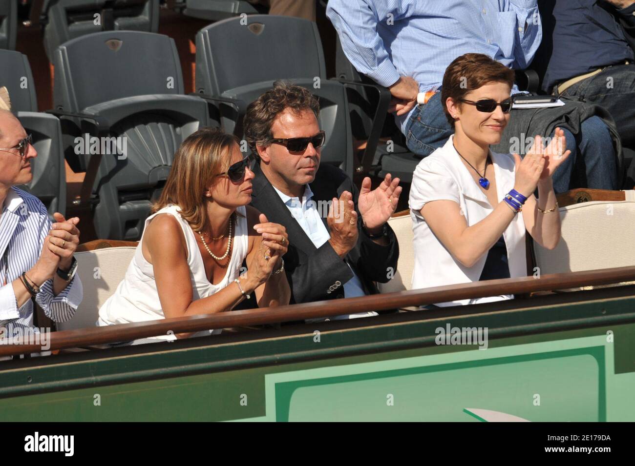 Luc Chatel, his wife Astrid Herrenschmidt and Chantal Jouanno attending ...