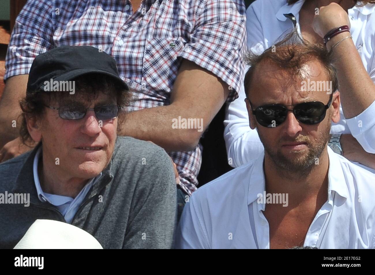 Alain Souchon and his son Pierre Souchon attending the Men's final of ...