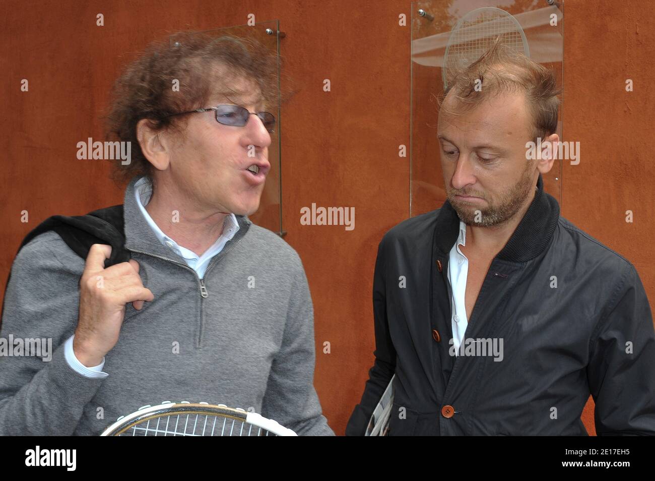 Alain Souchon and his son Pierre Souchon attending the Men's final of ...