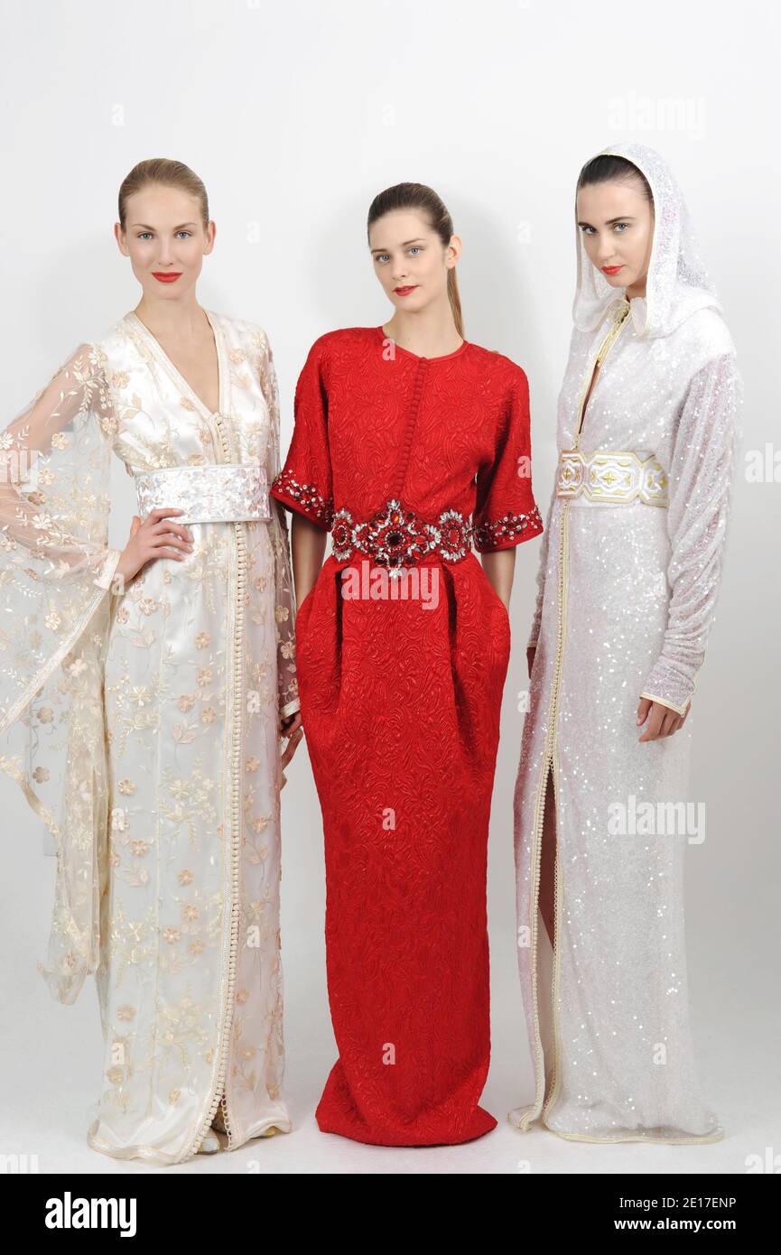 A model presents a creation by Moroccan fashion designer Zhor Rais from ...