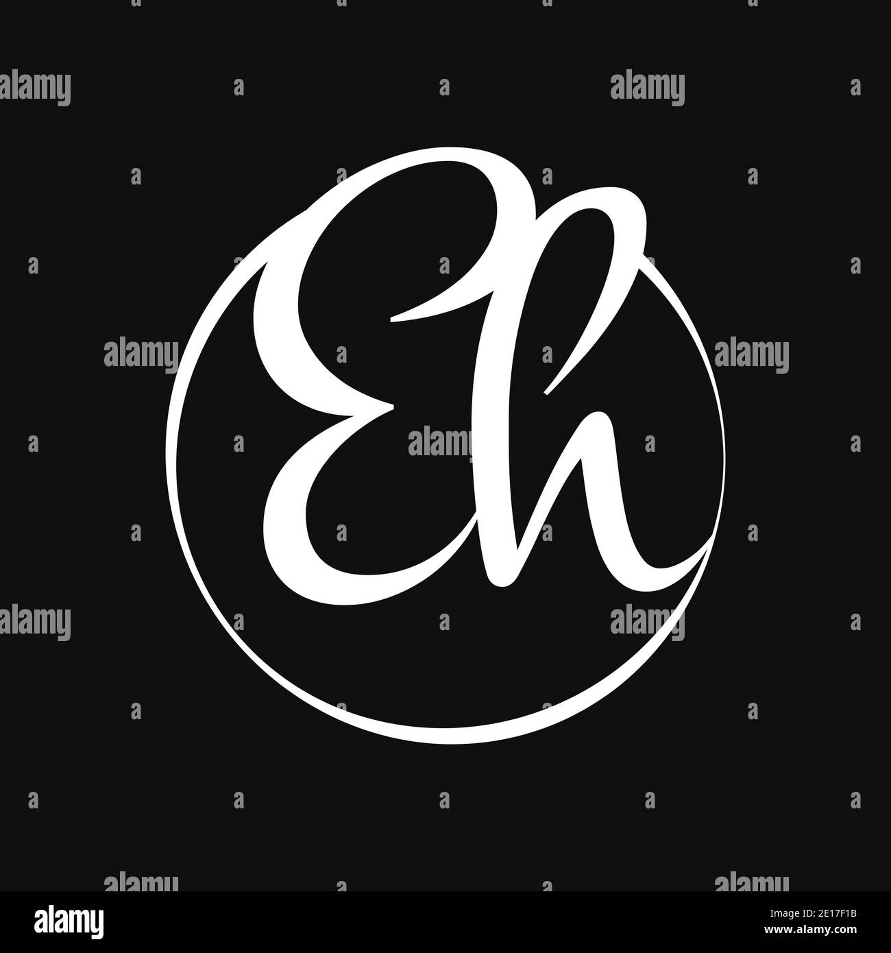 Initial EH Script Letter Type Logo Design With Modern Typography Vector ...