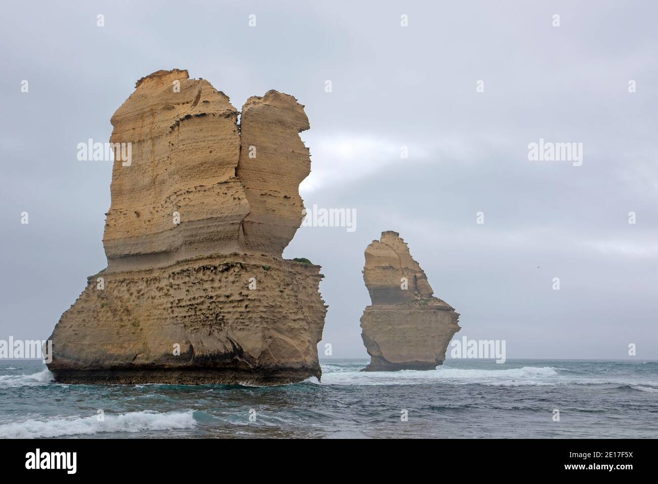 Gog and Magog sea stacks at the Twelve Apostles Stock Photo - Alamy
