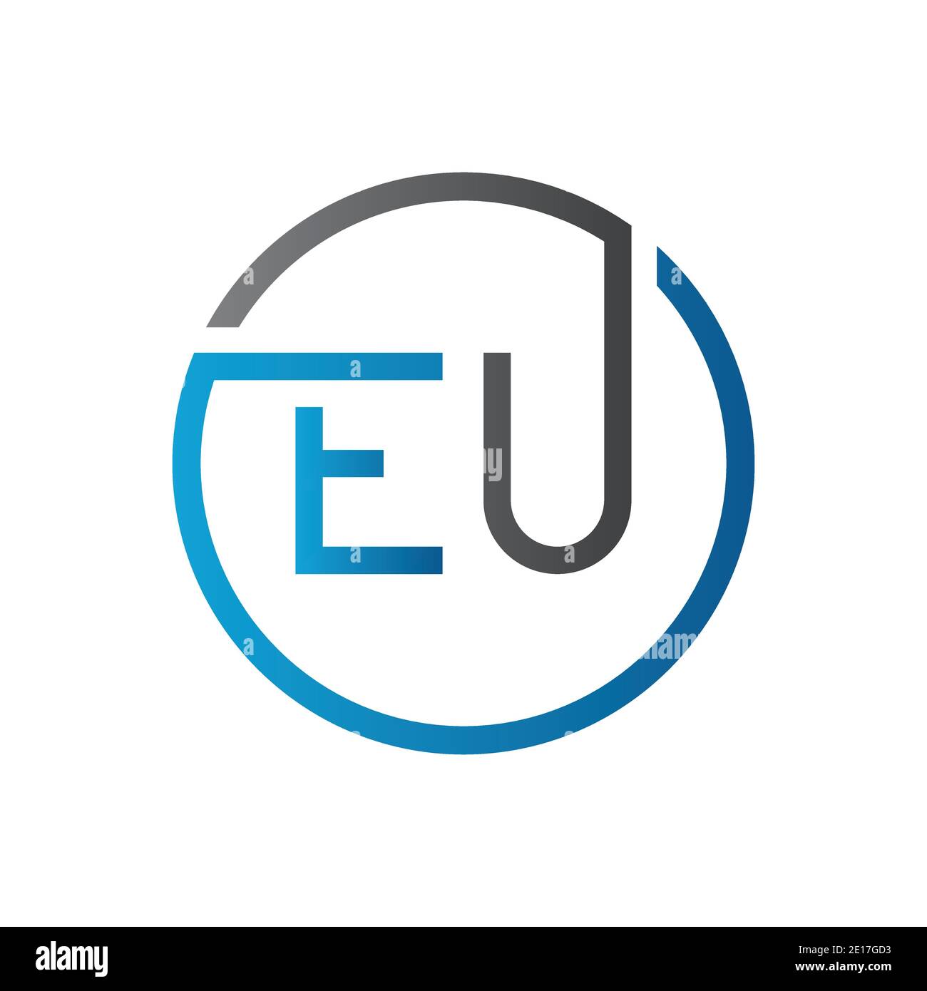 Initial EU Letter Logo Creative Typography Vector Template. Creative ...