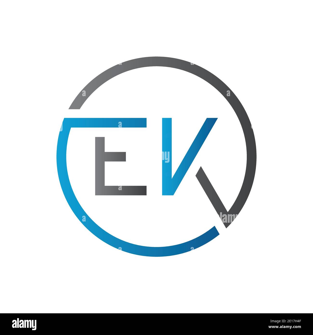 Initial EK Letter Logo Creative Typography Vector Template. Creative ...