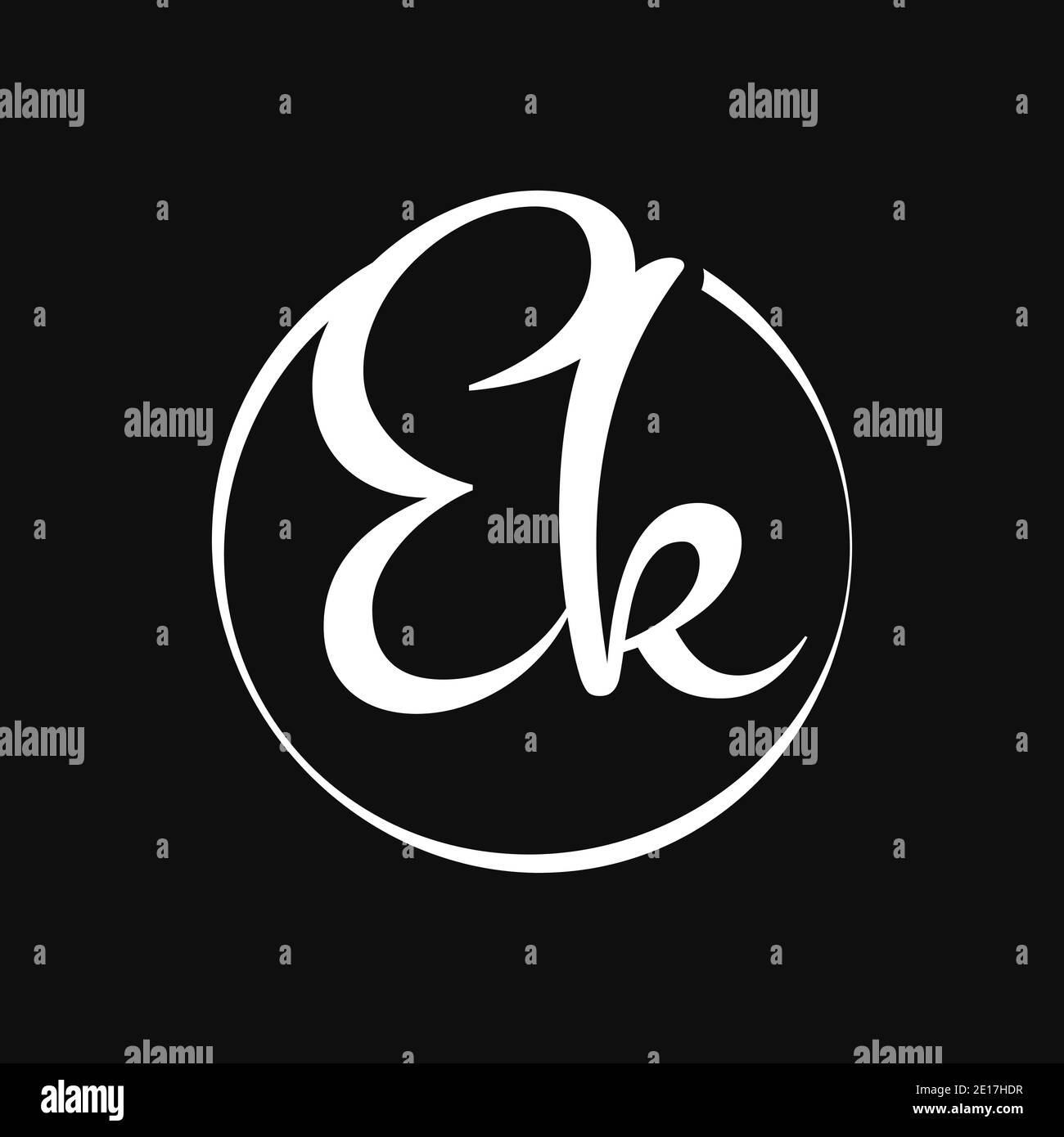 Initial EK Script Letter Type Logo Design With Modern Typography Vector Template. Creative ...