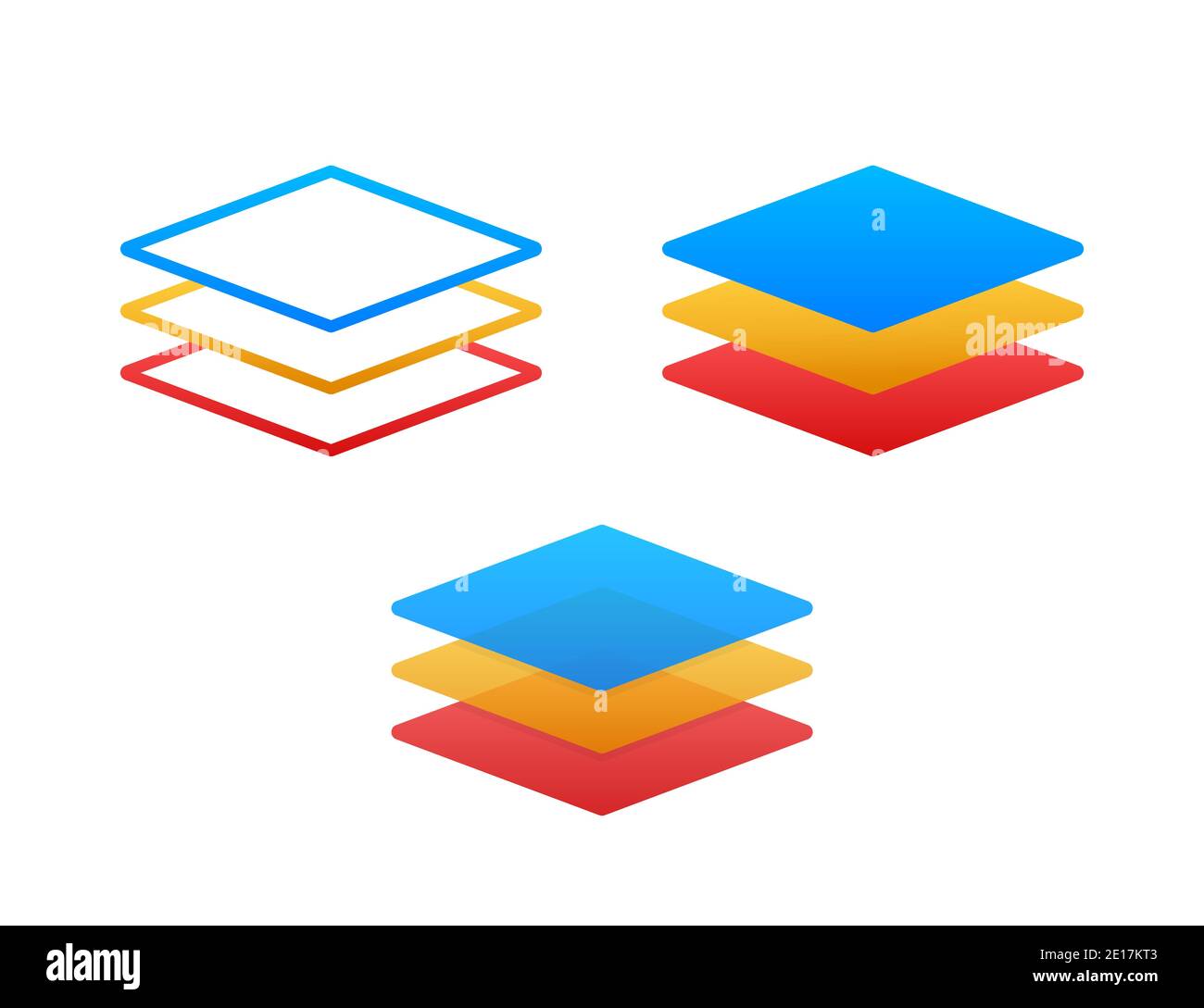 Layers icon, three levels. Vector stock illustration Stock Vector Image ...