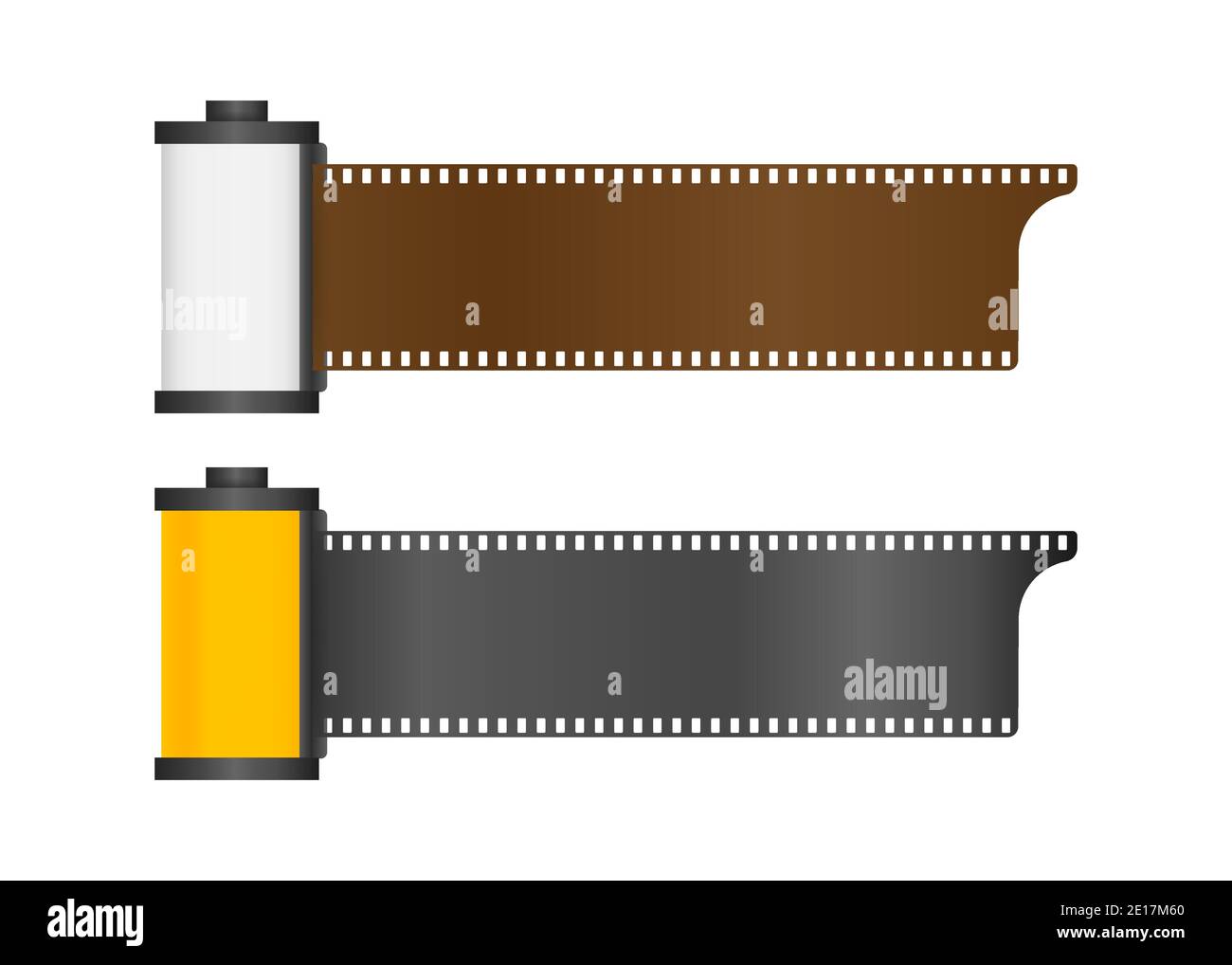 Set of camera film roll isolated on white background. Vector stock ...