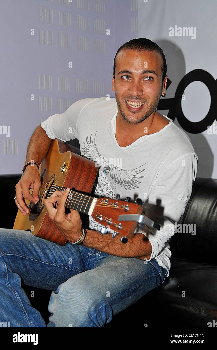 French singer Merwan Rim performing live during a showcase at Goom ...