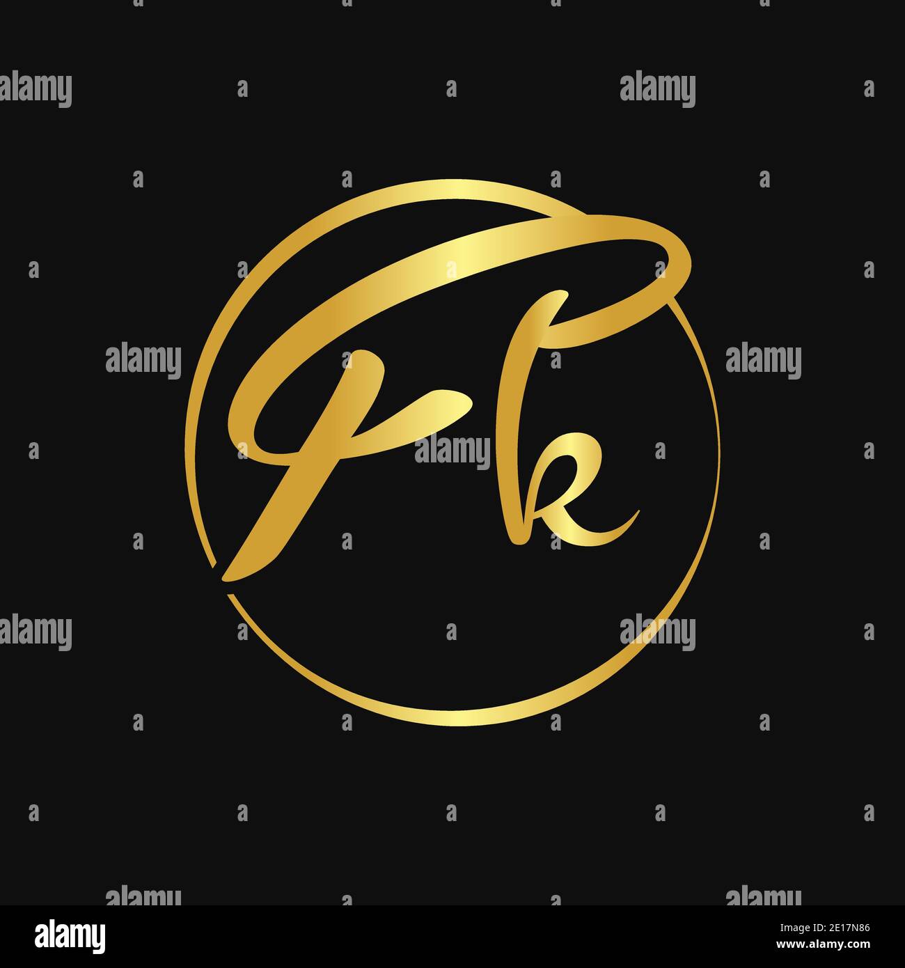 Initial FK Script Letter Type Logo Design With Modern Typography Vector ...