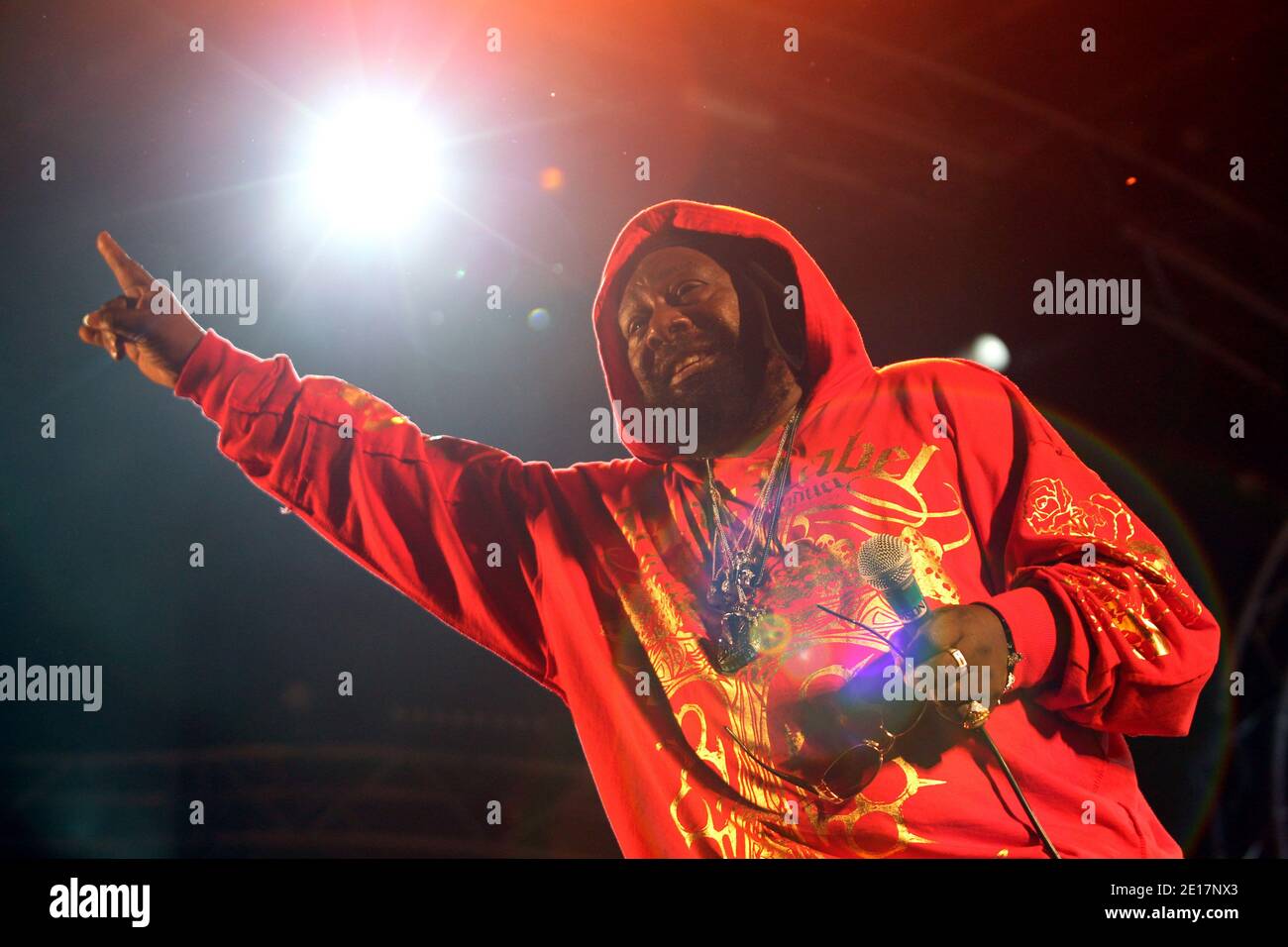 American singer George Clinton performs with his band Parliament ...