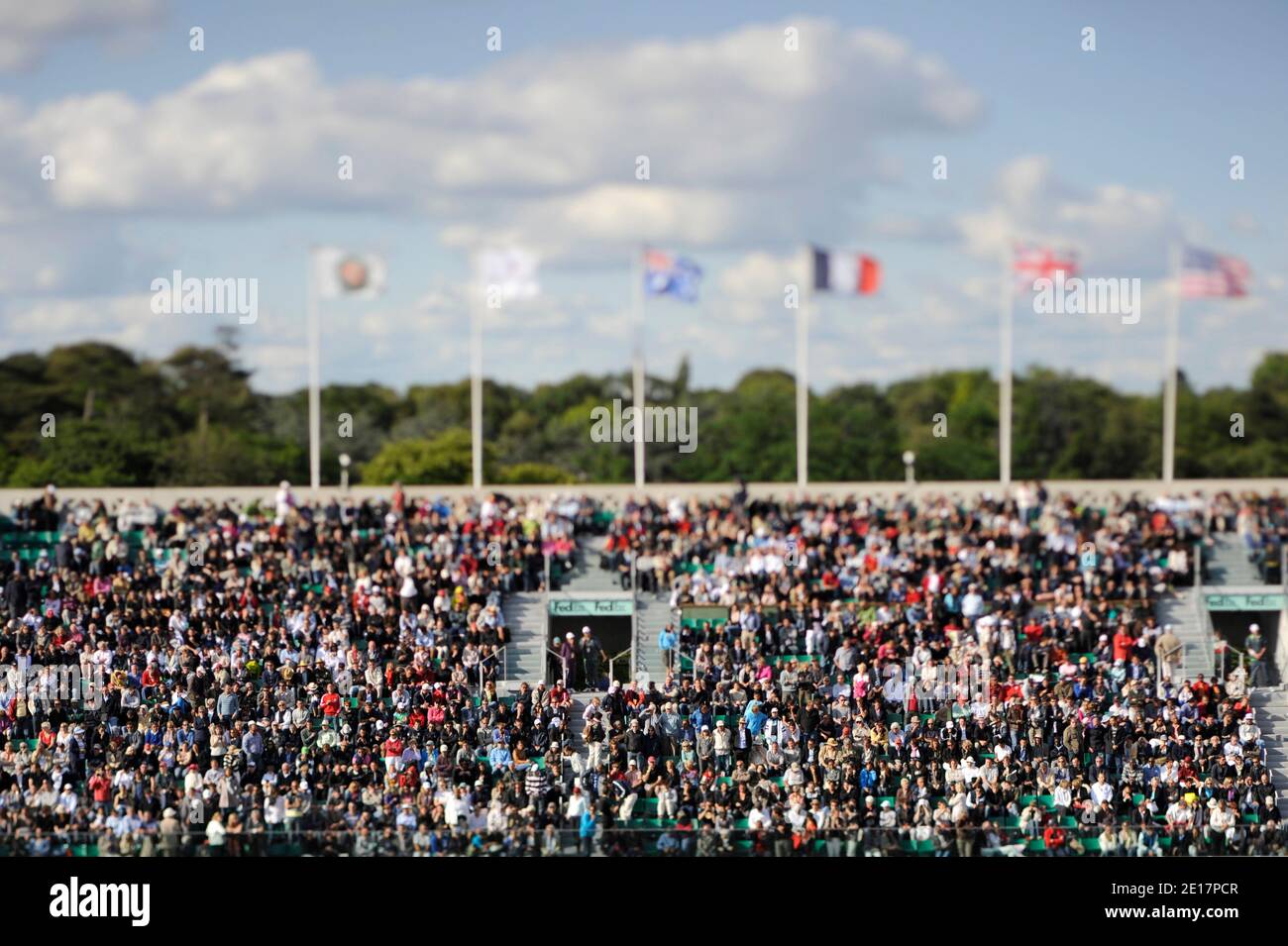 Spectators illustration during the French Tennis Open 2011 at Roland ...