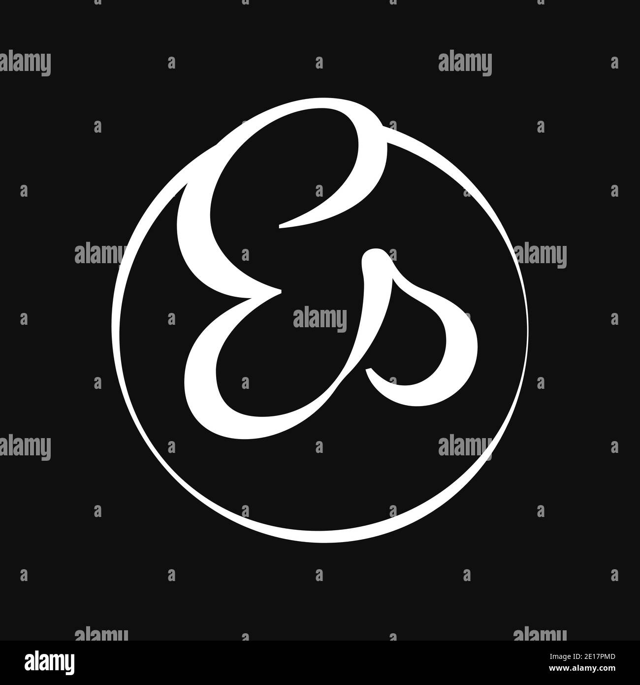 Initial ES Script Letter Type Logo Design With Modern Typography Vector ...