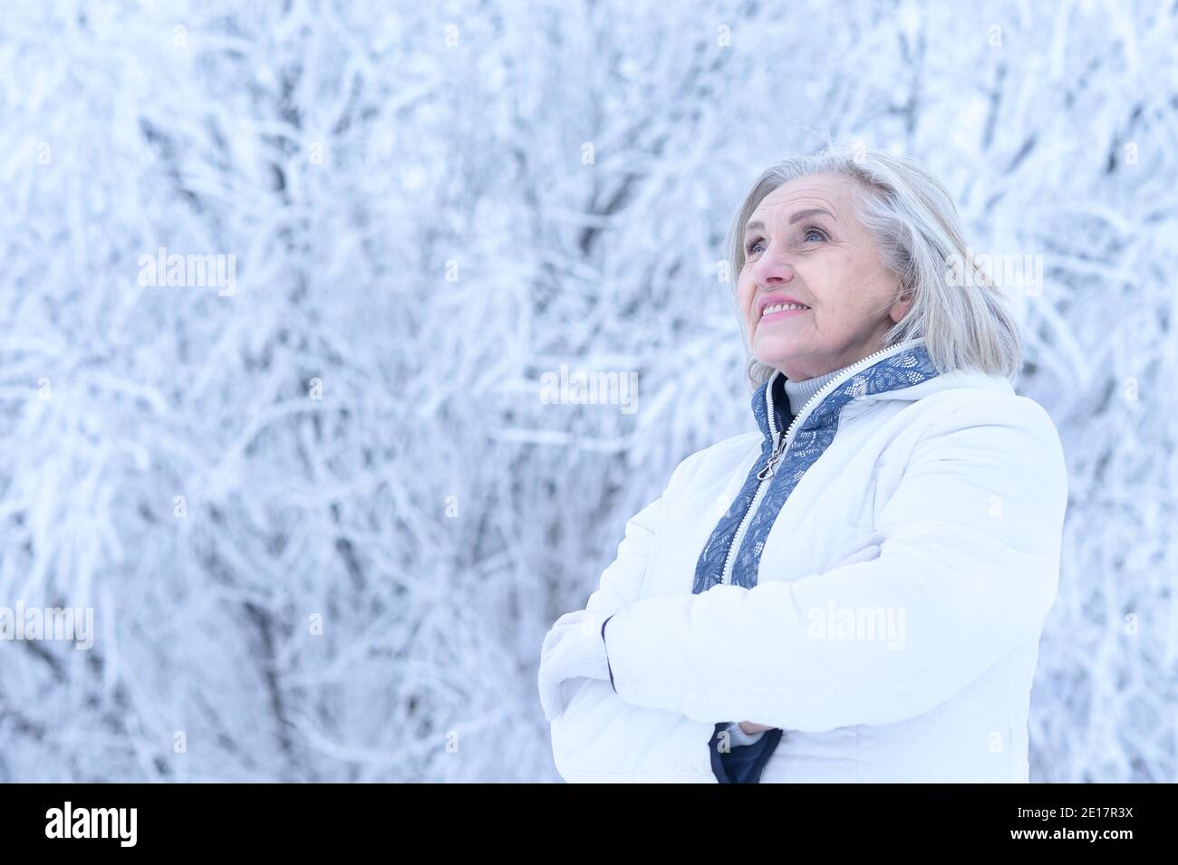 Portrait of cute happy beautiful senior woman Stock Photo - Alamy
