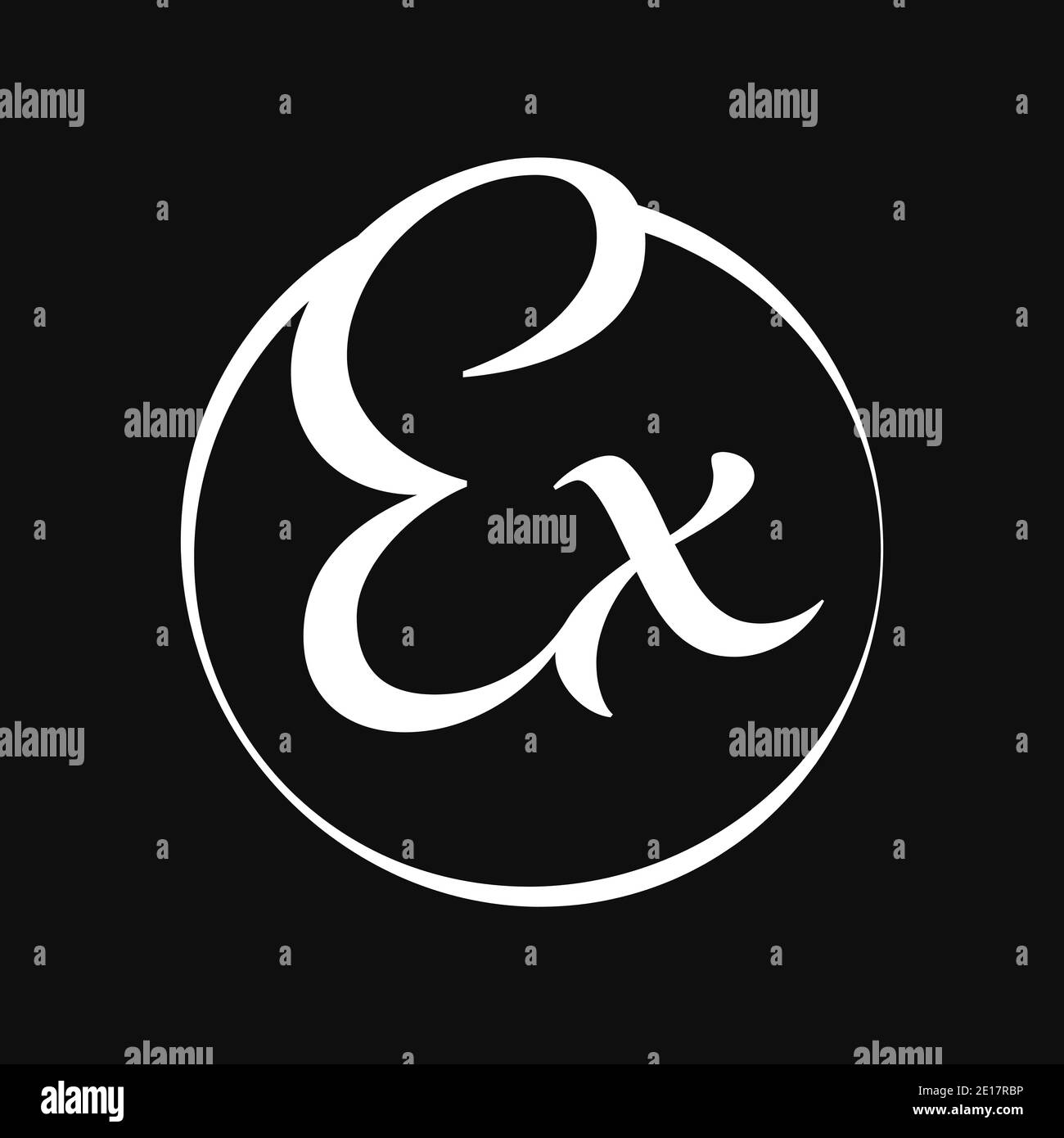 Initial EX Script Letter Type Logo Design With Modern Typography Vector ...