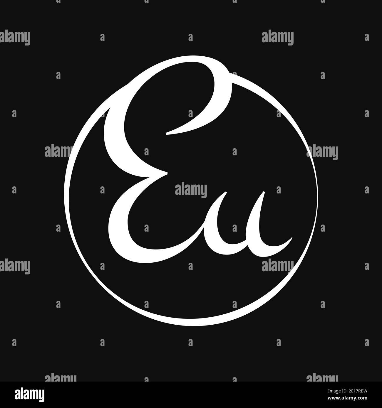 Initial EU Script Letter Type Logo Design With Modern Typography Vector ...