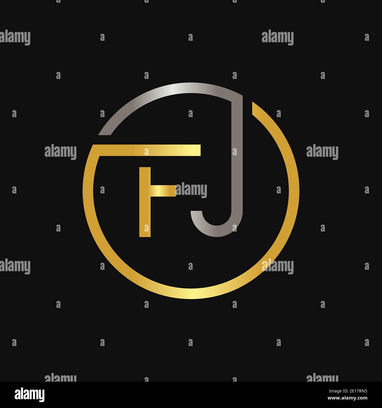 Initial FJ Letter Logo Creative Typography Vector Template. Creative Circle Letter FJ Logo ...