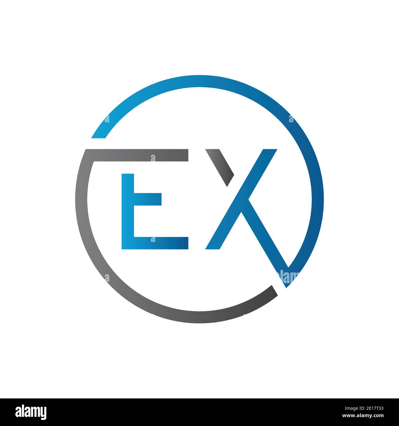 Initial EX Letter Logo Creative Typography Vector Template. Creative ...