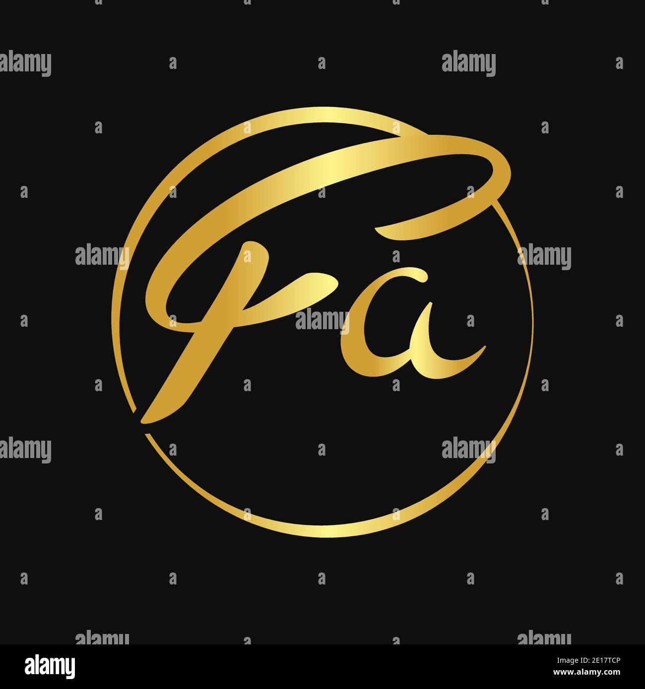 Initial FA Script Letter Type Logo Design With Modern Typography Vector ...