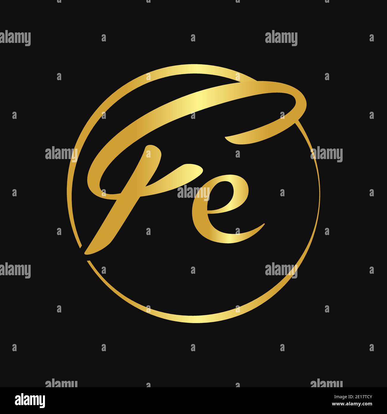 Initial FE Script Letter Type Logo Design With Modern Typography Vector ...
