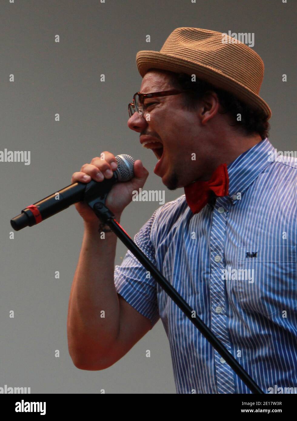 Ben L'Oncle Soul performs at The Fete De La Musique concert held at ...