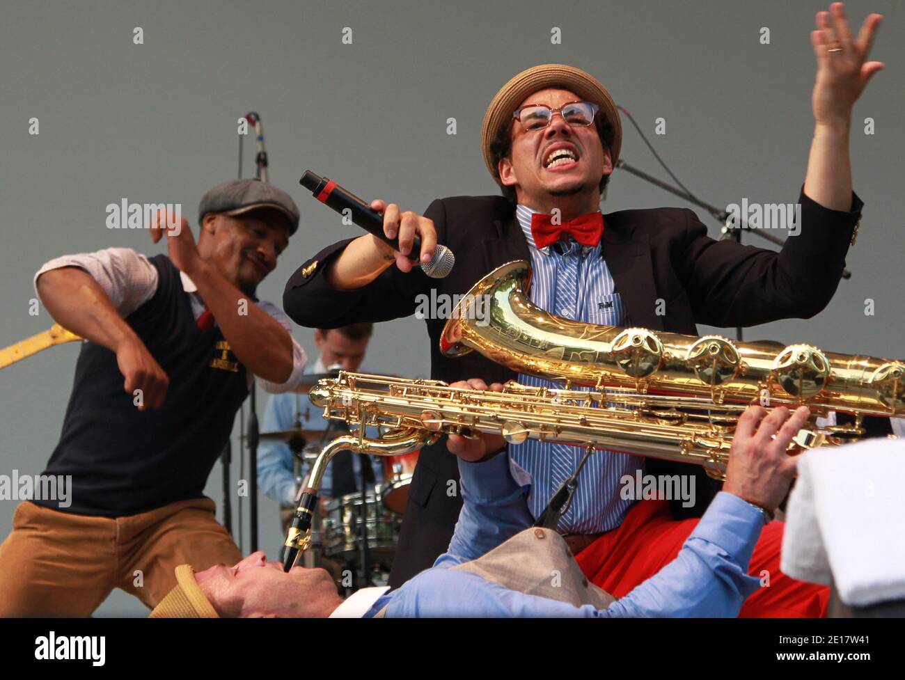 Ben L'Oncle Soul performs at The Fete De La Musique concert held at ...