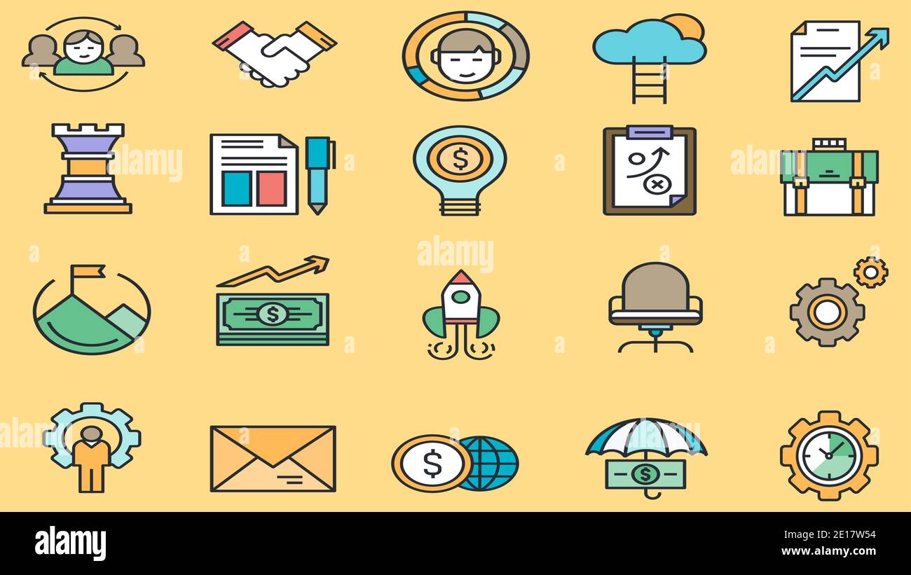 business icon set for marketing Stock Vector Image & Art - Alamy