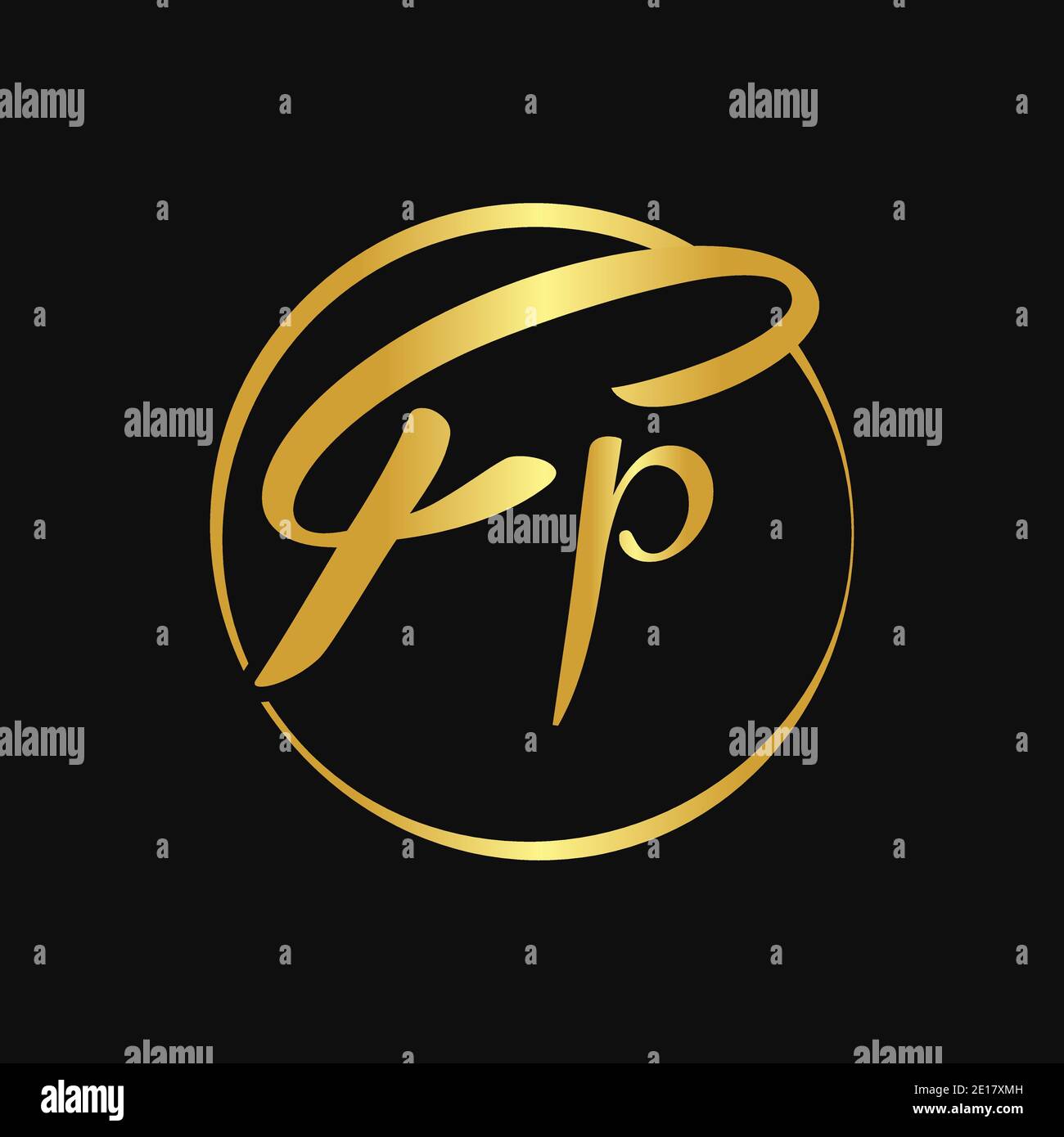 Initial FP Script Letter Type Logo Design With Modern Typography Vector ... Initial FP Script Letter Type Logo Design With Modern Typography Vector ...